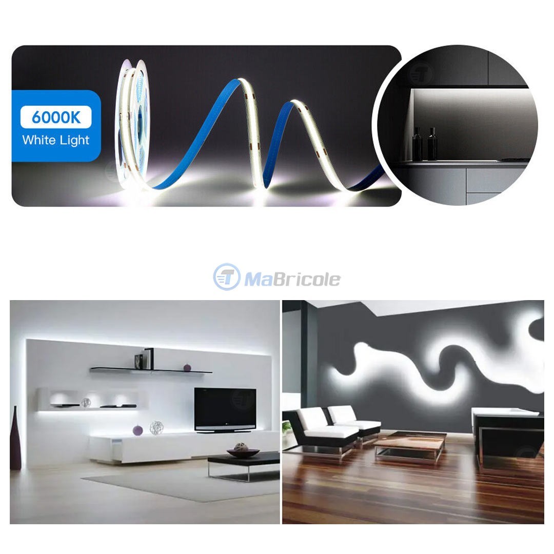 Bande LED 5m 12V 18W lumière Blanc froid 6500K BEETRO | LA331-WH