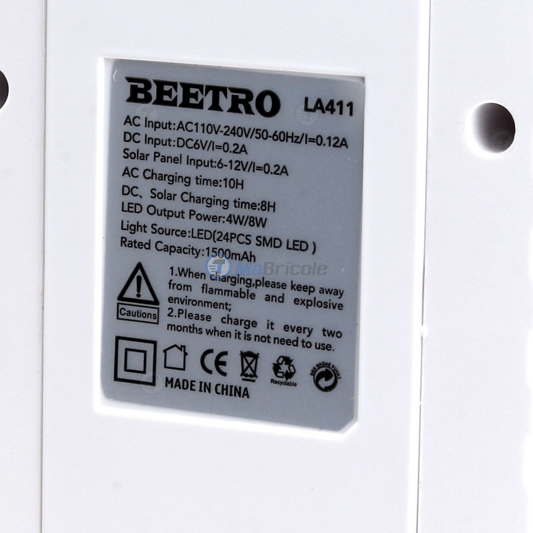 Lampe LED rechargeable 1500mAh BEETRO